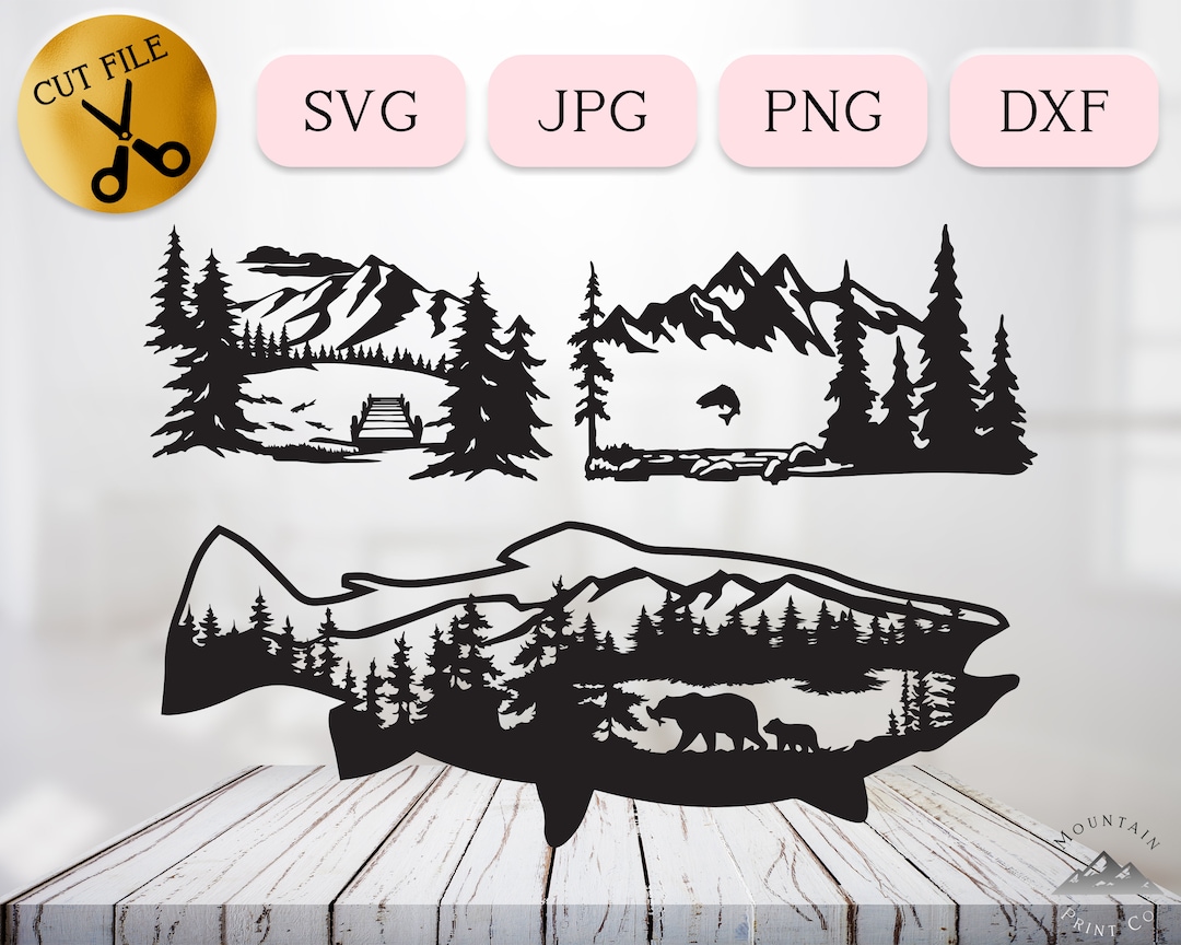 Fishing Svg Bundle, Bass Fishing Scene Cricut, Fisherman Vector, Trout ...