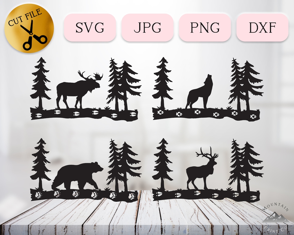 Forest Animal Tracks SVG Bundle Woodland Wildlife Footprints | Etsy