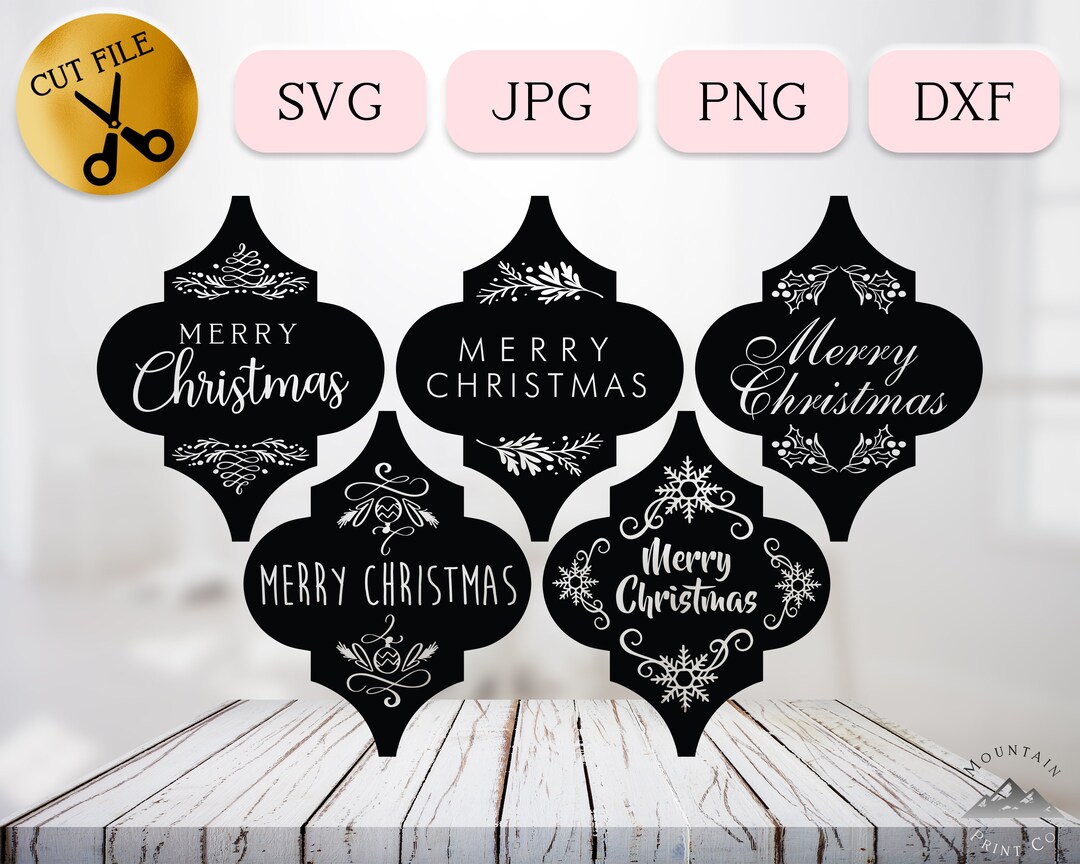 Arabesque Tile SVG Bundle, Merry Christmas Tile Svg, Christmas Flourish ...