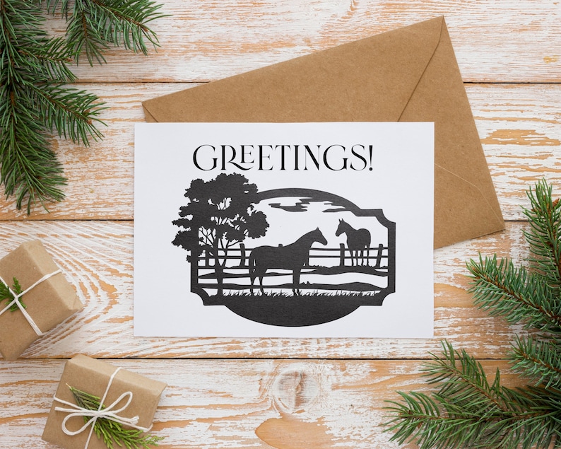 Field Horses Svg Vector Cut File, Farm Horse Silhouettes, Rural Welcome ...