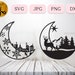 Christmas Moon SVG Bundle, Snowy Christmas Village Scene, Deer Mountain ...