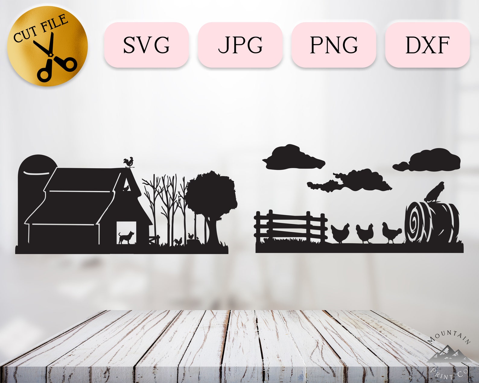 Farm Scene Svg Bundle Chicken Coop Svg Free Range Chicken | Etsy Canada