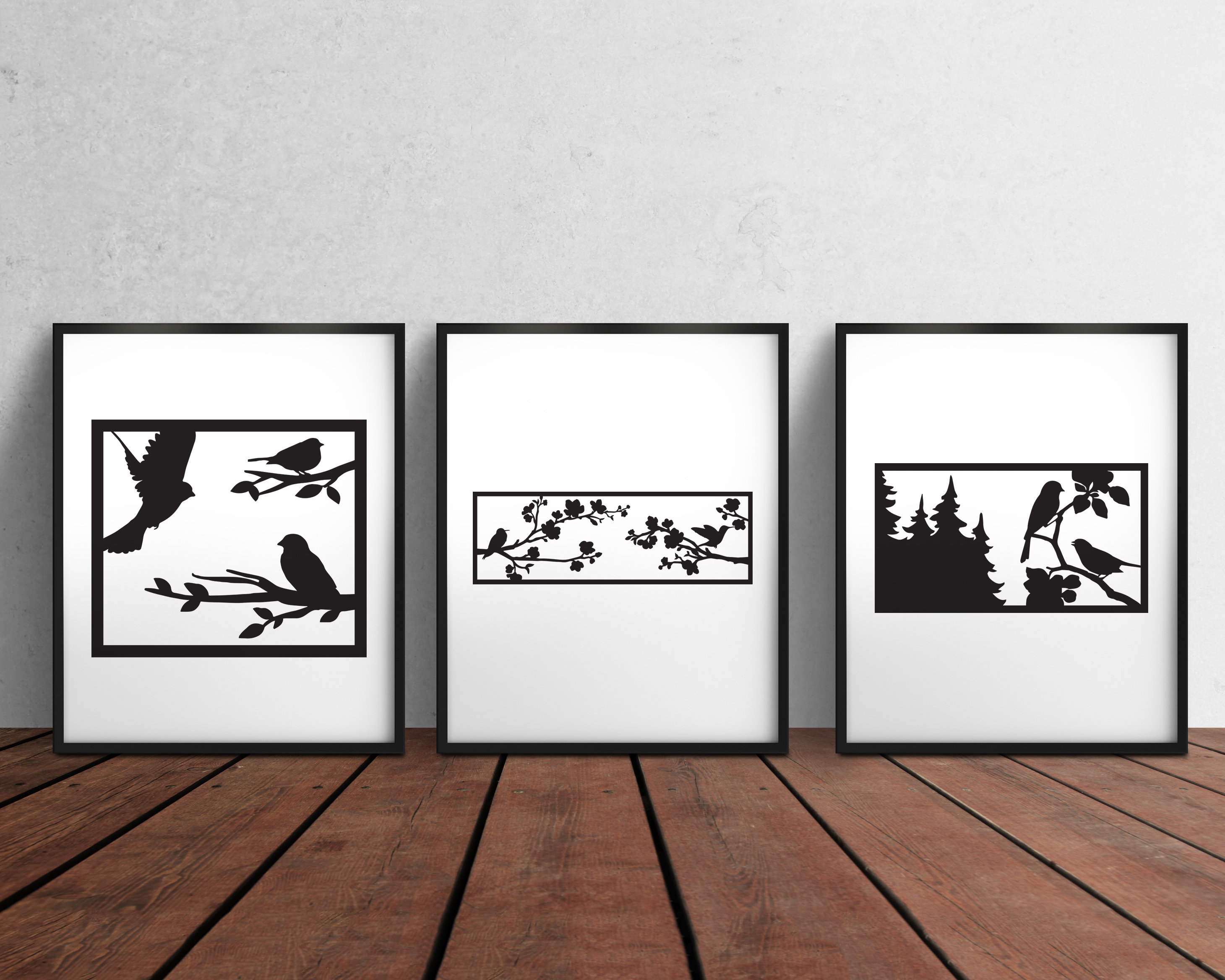 Bird Metal Panel DXF, Laser Cut File Hummingbird Svg, Birds in Branches ...