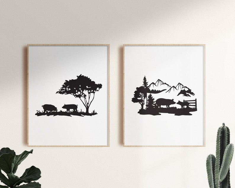 Pig Farmhouse SVG Bundle Cute Pig Scene Farm Pig Clipart - Etsy Canada