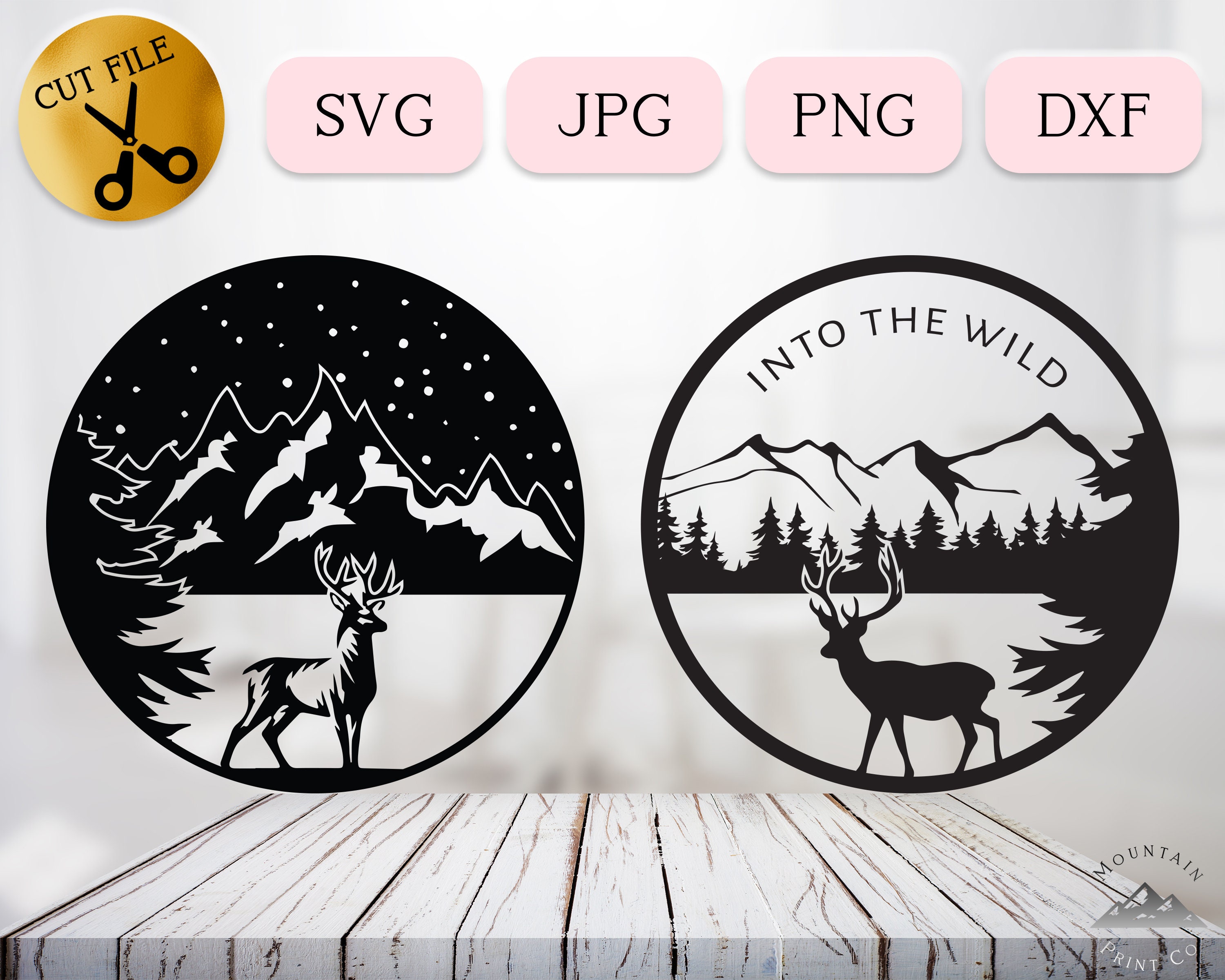Into the Wild SVG Bundle Circle Wildlife Scenes Deer Coaster - Etsy Canada