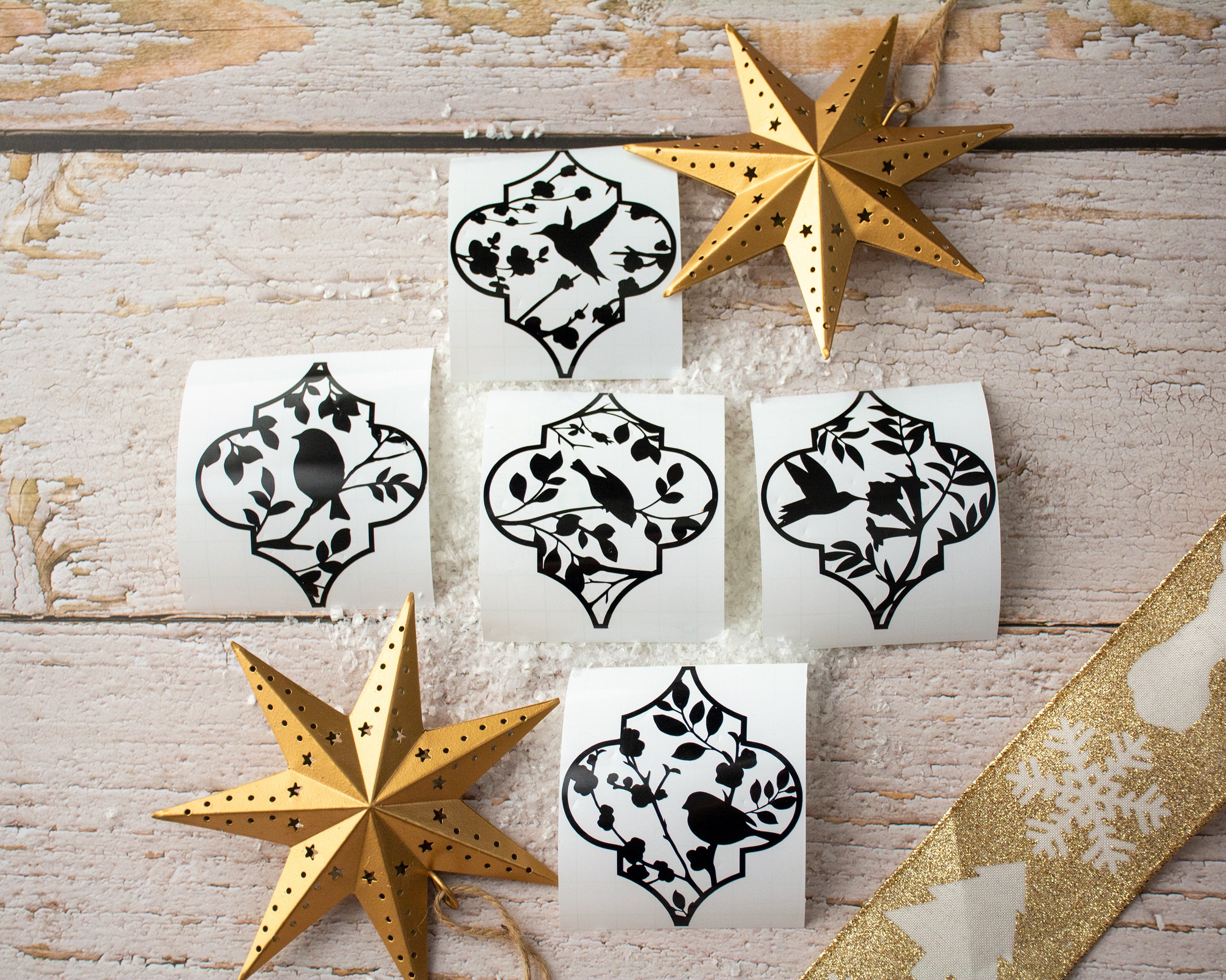 Arabesque Christmas Tile SVG, Arabesque Bauble Svg Bird Theme ...
