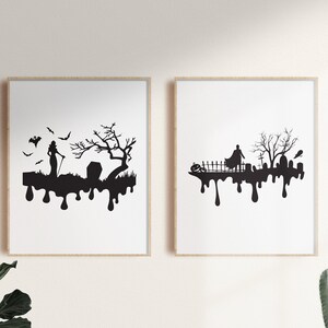 Vampire Svg Bundle, Halloween Blood Drip Silhouette, Scary Gothic Scene ...