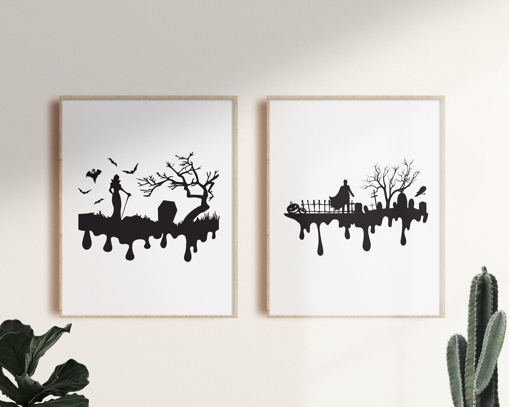 Vampire Svg Bundle, Halloween Blood Drip Silhouette, Scary Gothic Scene ...