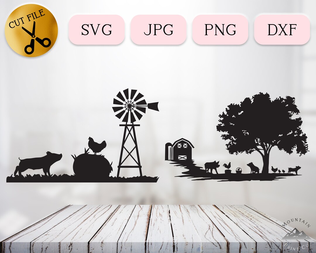 Chicken and Pigs Svg Bundle, Curious Pig Svg, Pig Farm Svg, Ranching ...