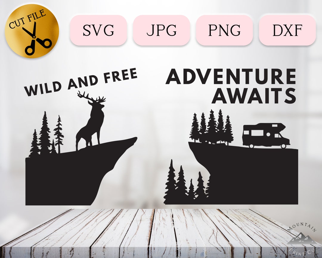 Summer Camping SVG, Adventure Svg, Camp Svg, Camper in Mountains Vector ...