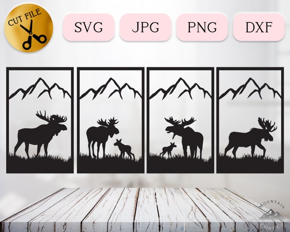 Baby Printable Moose Silhouette Baby Moose Svg Cute Moose Cut File
