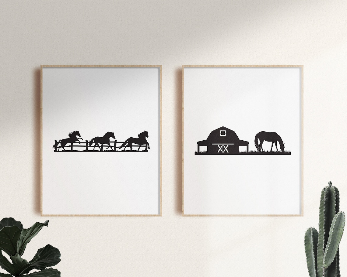 Horse Stable Svg Running Horses Svg Wild Horse Silhouette - Etsy Canada