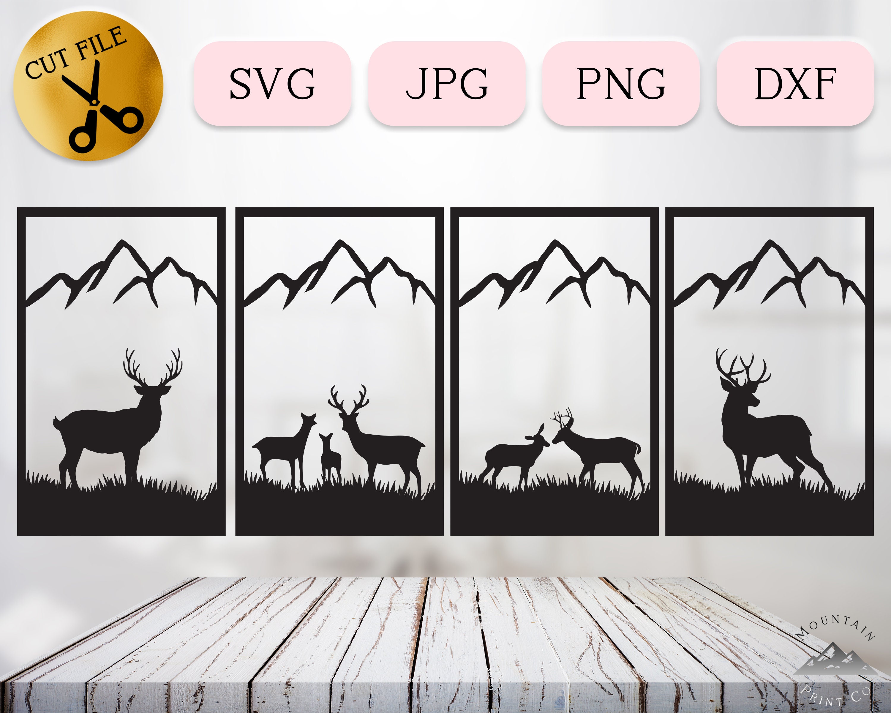 Lantern Panel SVG Deer Svg Bundle Cricut Buck Svg Doe Svg | Etsy Canada