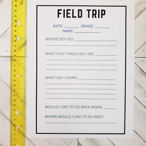 Field Trip Worksheets, Home School Elementary Field Trip Log, Home ...