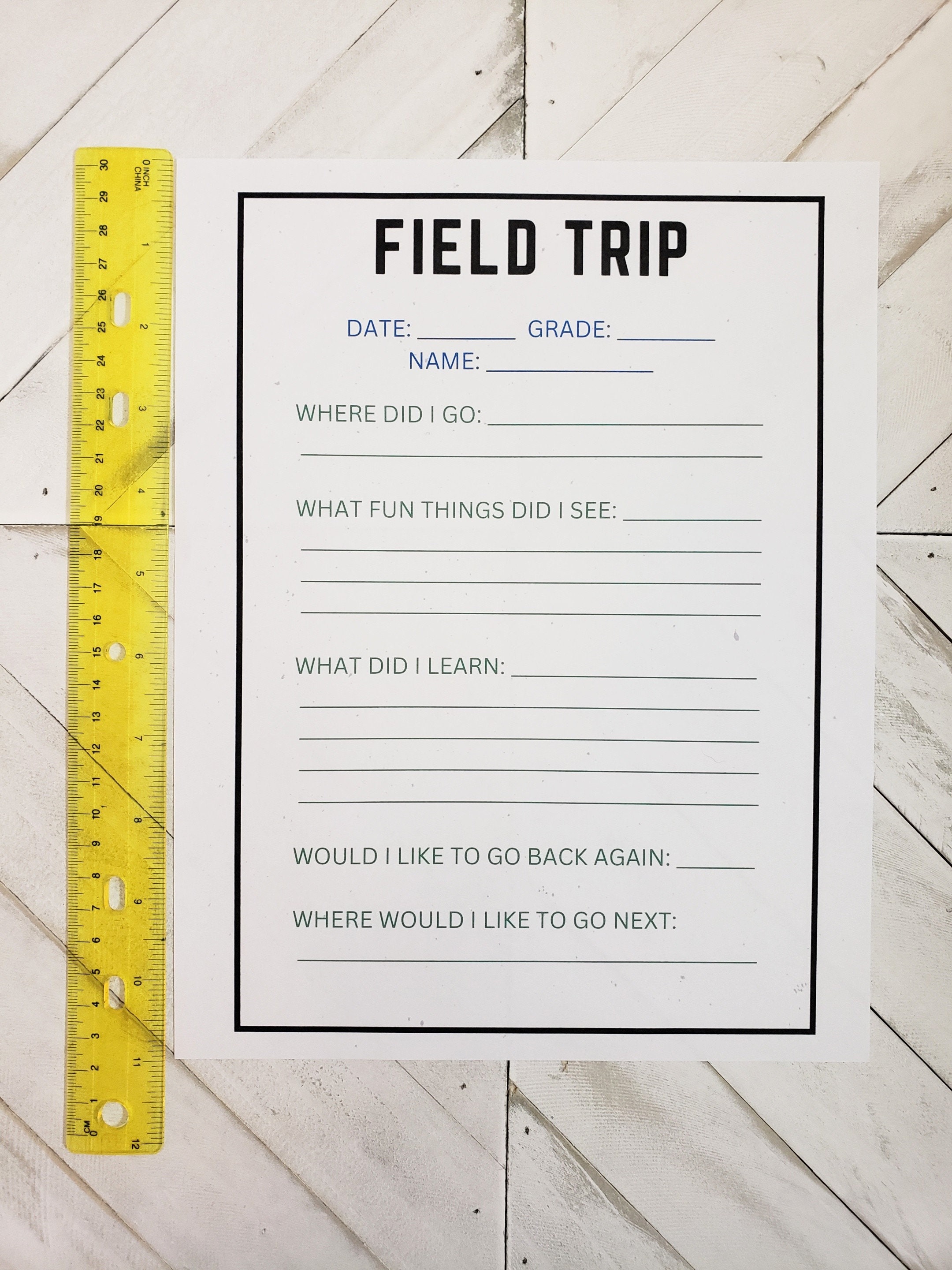Field Trip Worksheets, Home School Elementary Field Trip Log, Home ...