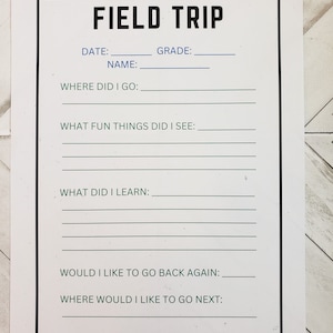 Field Trip Worksheets, Home School Elementary Field Trip Log, Home ...