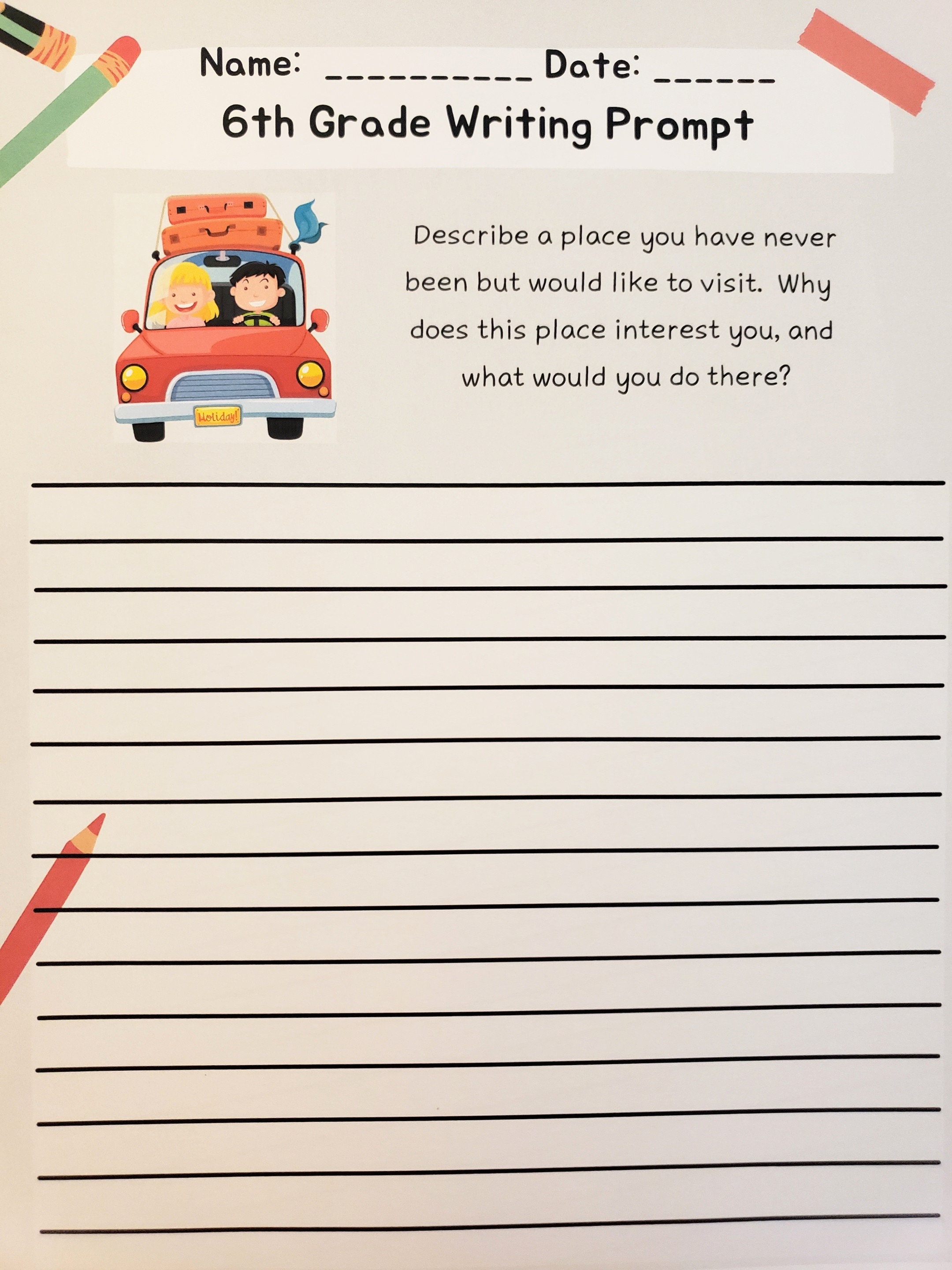 6th Grade Worksheets, Home School Elementary Writing Prompts, School ...