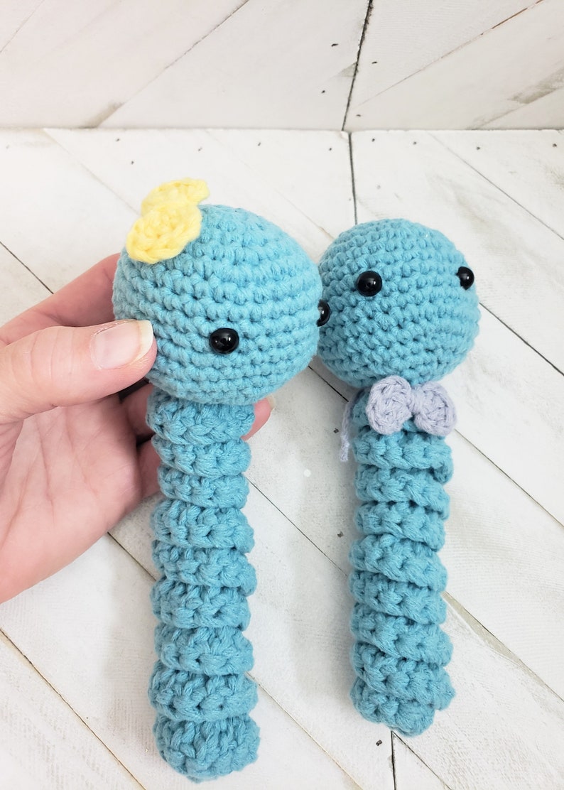 Worm Plush, Crocheted Worry Worm, Squeeze Hug and Pull to Relieve ...