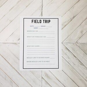 Field Trip Worksheets, Home School Elementary Field Trip Log, Home ...