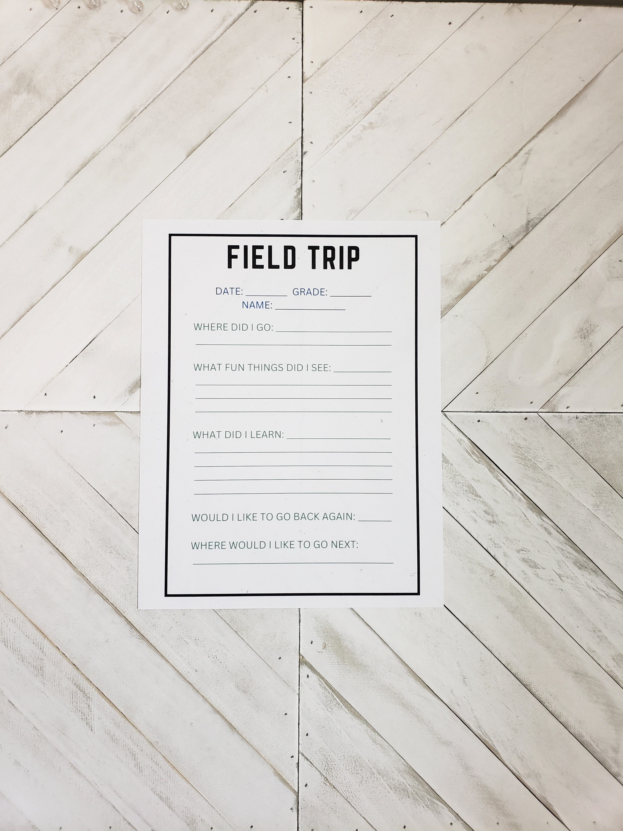 Field Trip Worksheets, Home School Elementary Field Trip Log, Home ...