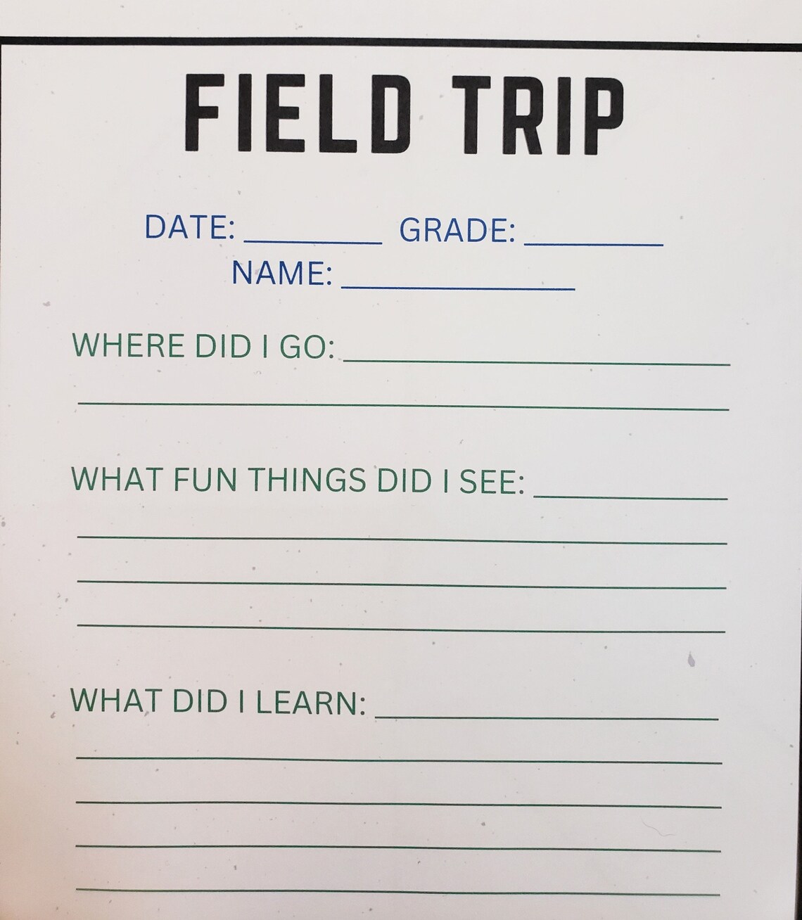 Field Trip Worksheets Home School Elementary Field Trip Log - Etsy