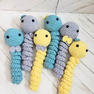 Worm Plush, Crocheted Worry Worm, Squeeze Hug and Pull to Relieve ...