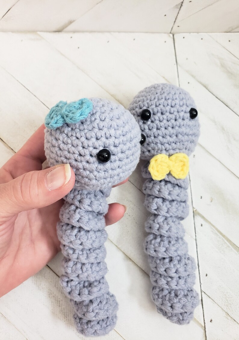 Worm Plush, Crocheted Worry Worm, Squeeze Hug and Pull to Relieve ...