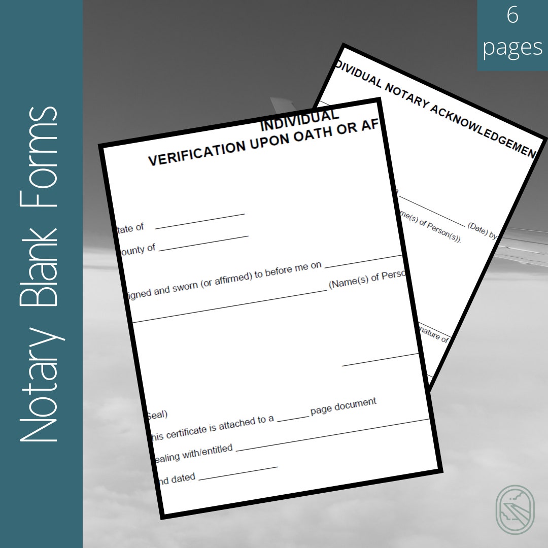 Notary Blank Forms Notary Blank Certificates Notary - Etsy Australia