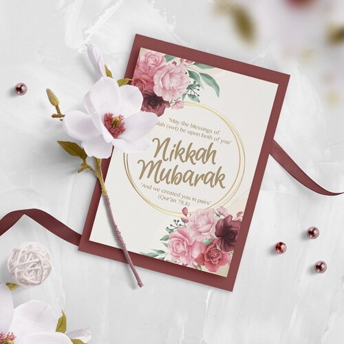 Personalised Nikkah Card Islamic Wedding Card Wedding Card - Etsy UK