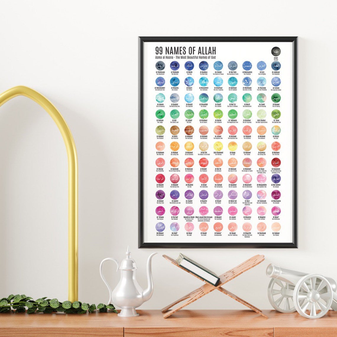 99 Names of Allah (asma Ul Husna) A3 Wall Print - Etsy UK
