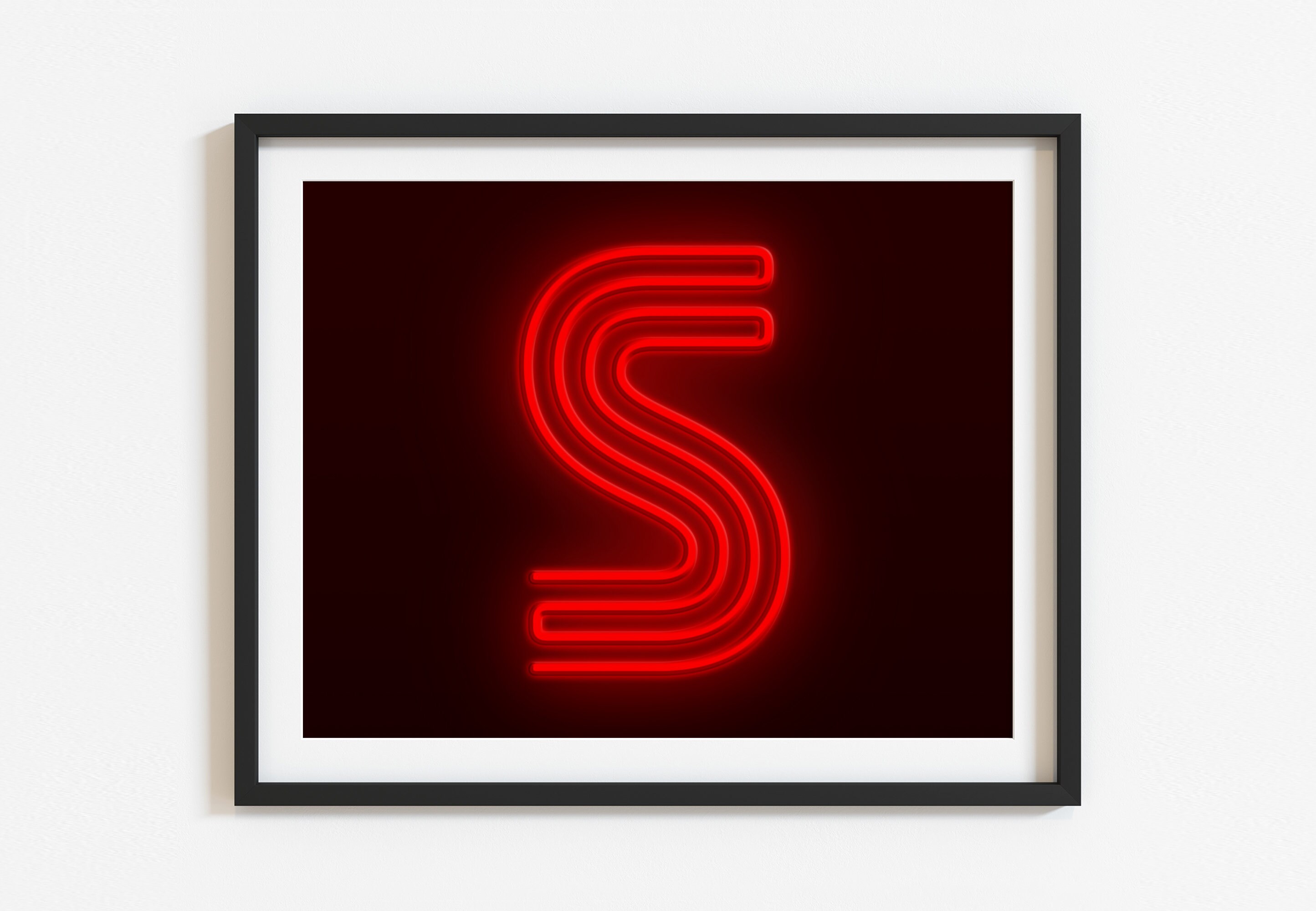 Alphabet Poster, Monogram ART PRINT, Neon Letter Wall Art, Pop Art ...