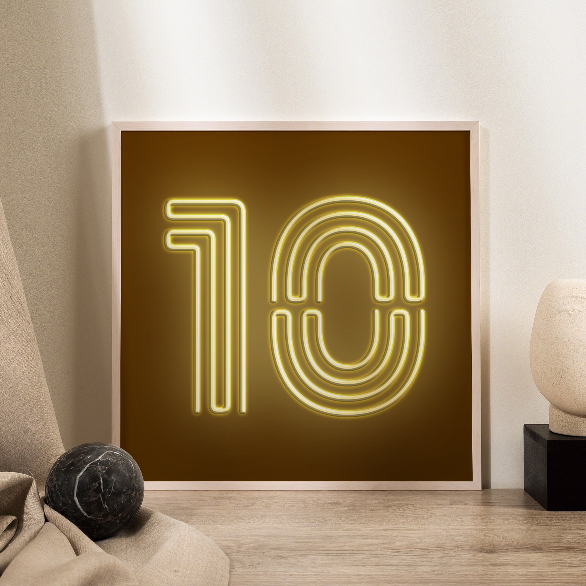 Alphabet Poster, Two Letter Monogram ART PRINT, Neon Letter Wall Art ...