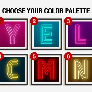 Alphabet Poster, Monogram ART PRINT, Neon Letter Wall Art, Pop Art ...