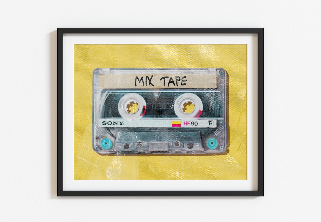 Mix Tape Cassette Print, Colorful Cassette, Audio Cassette Print ...