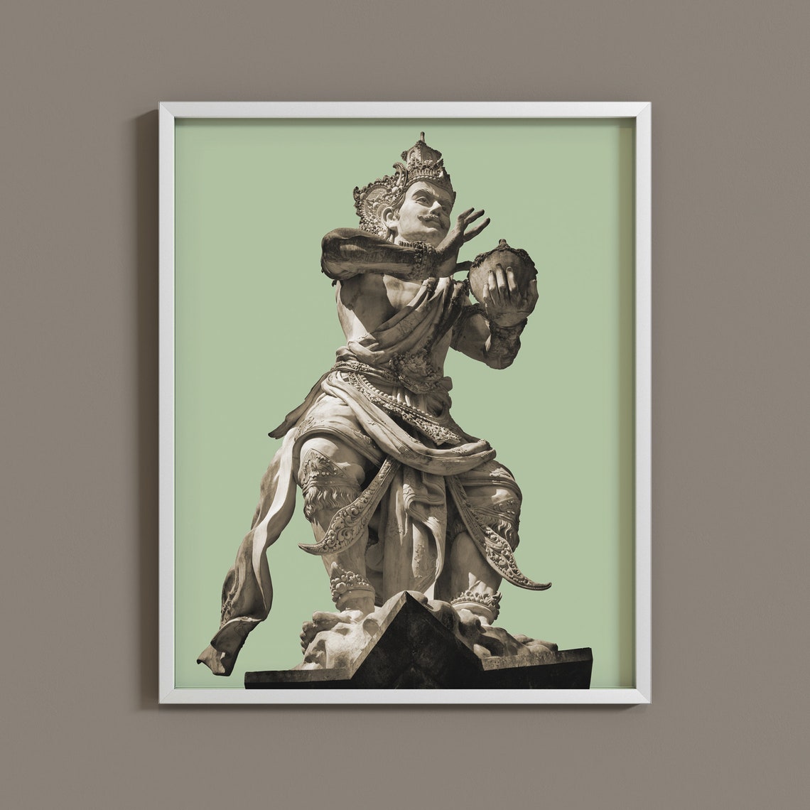 Hindu God Statue Print, Deva Indra Digital Print, Hindu Religion Photo ...
