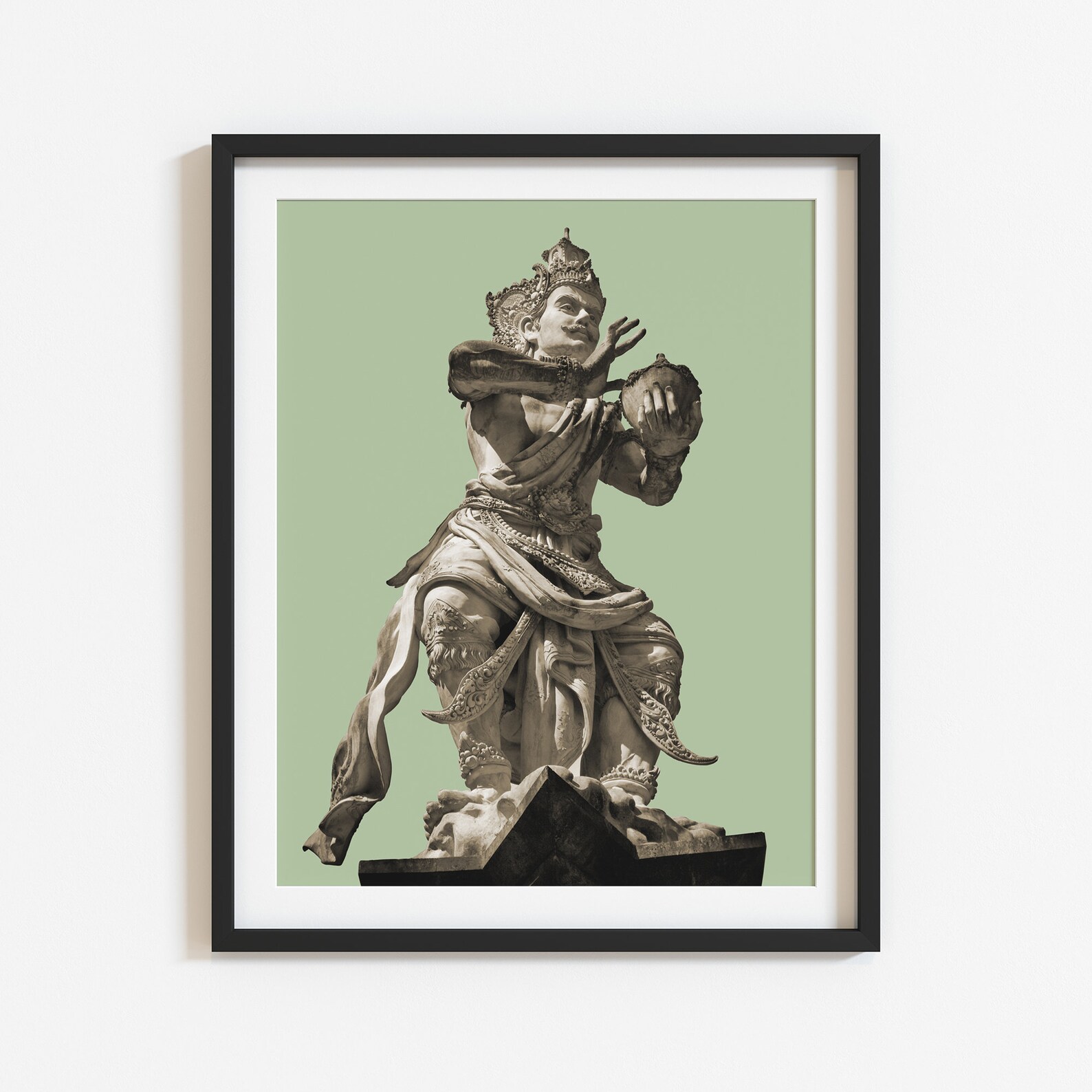 Hindu God Statue Print, Deva Indra Digital Print, Hindu Religion Photo ...