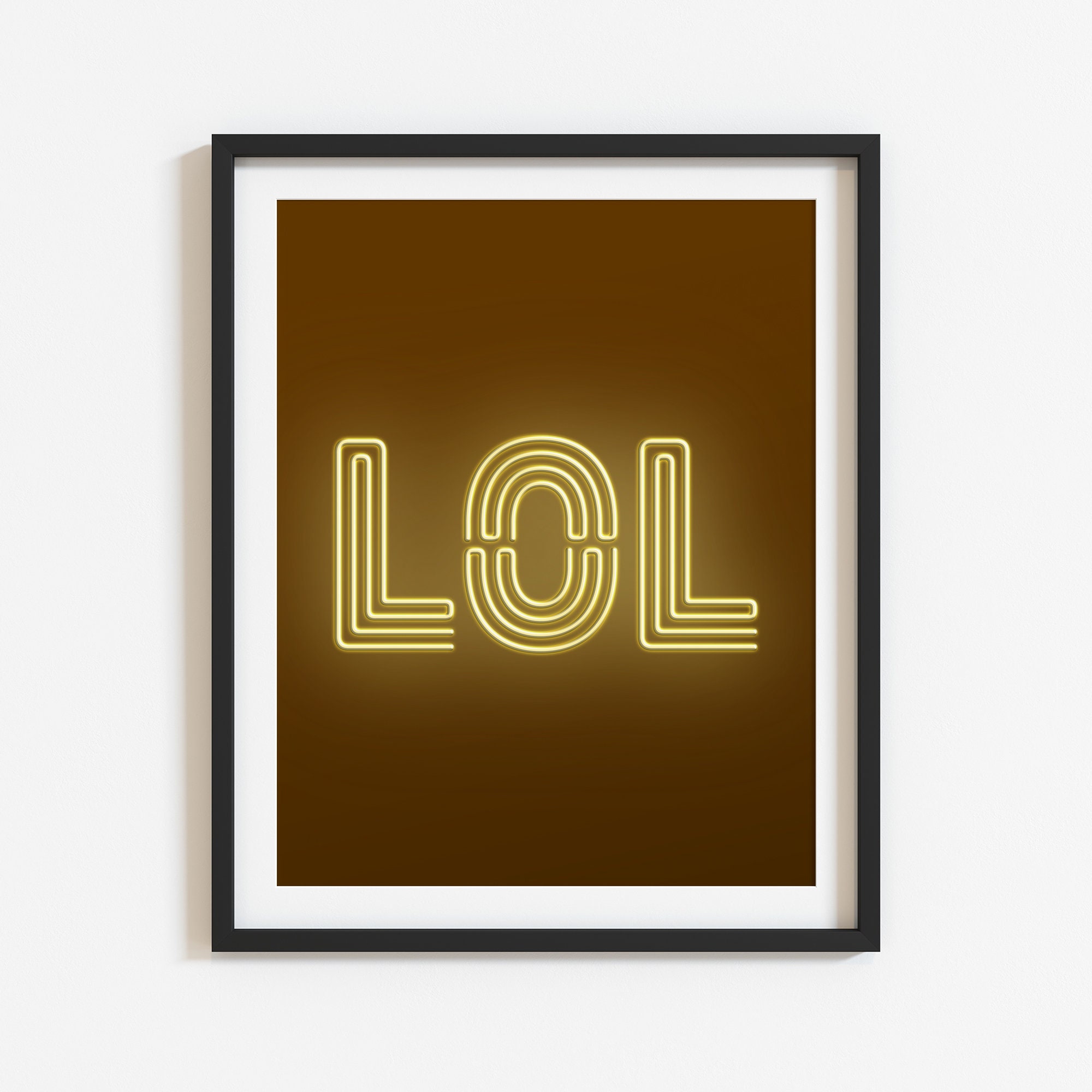 Alphabet Poster, Three Letter Monogram ART PRINT, Neon Letter Wall Art ...