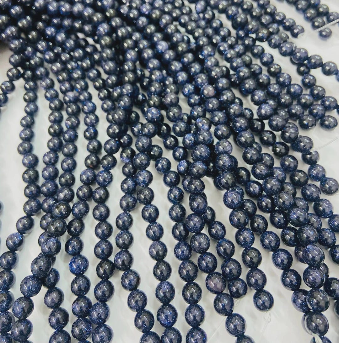 Blue Sandstone Round Gemstone Beads, 6mm 8mm, 15 Inch Strand - Etsy