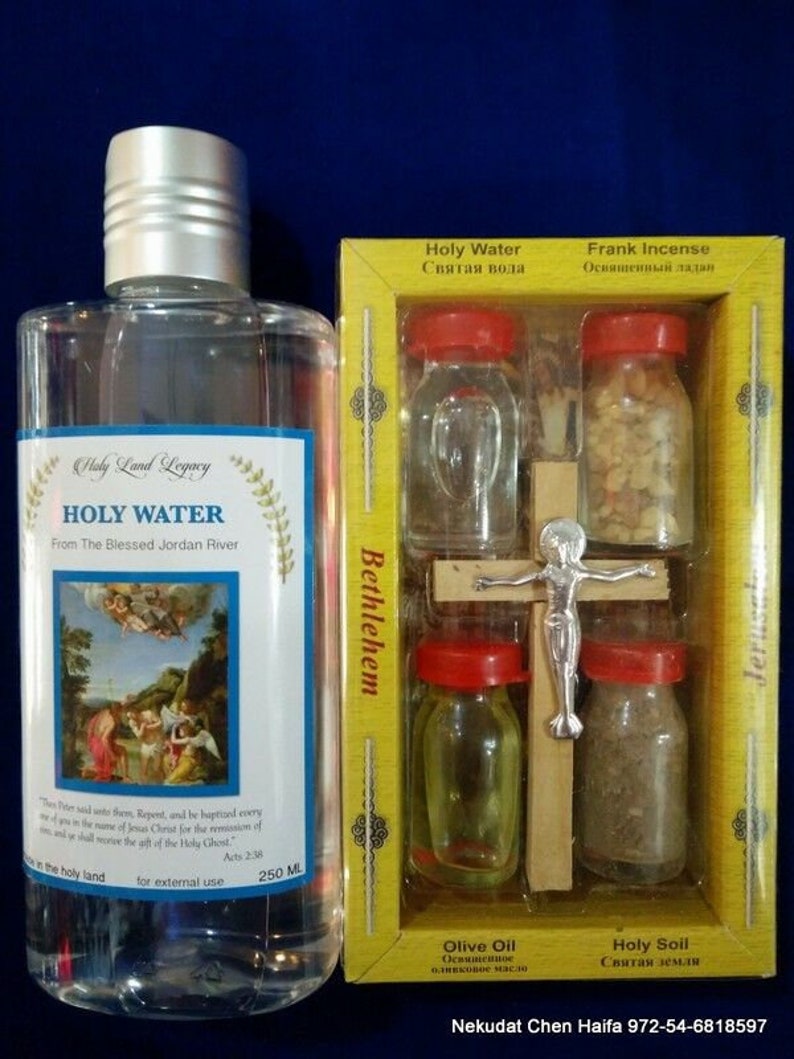 Holy Set Jordan River Holy Water 250 Ml8.45 Oz Wooden Cross | Etsy