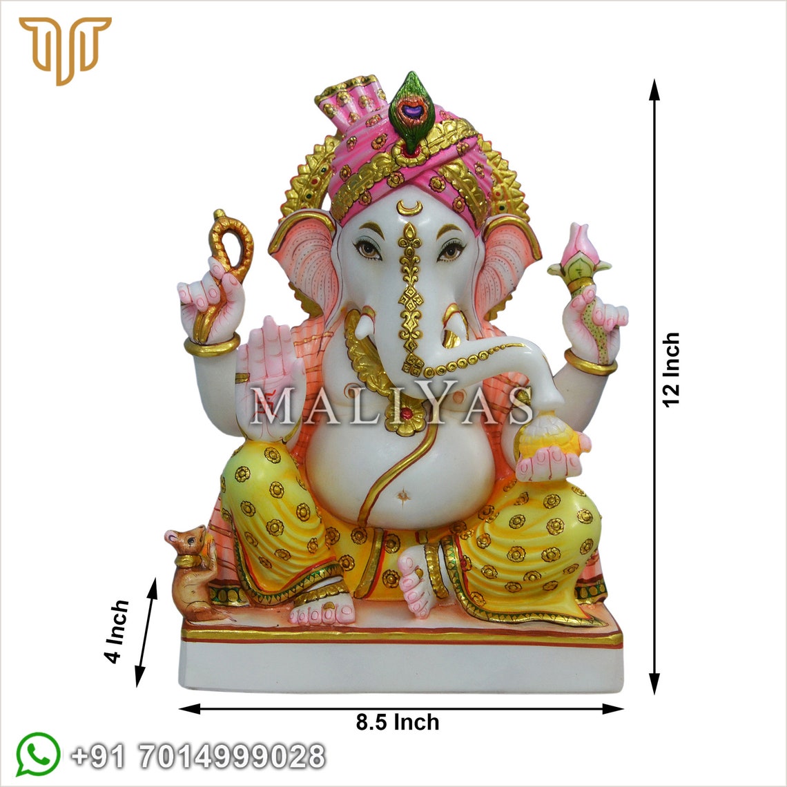 Marble Ganesha Murti White Marble Ganpati Murti Ganesh - Etsy