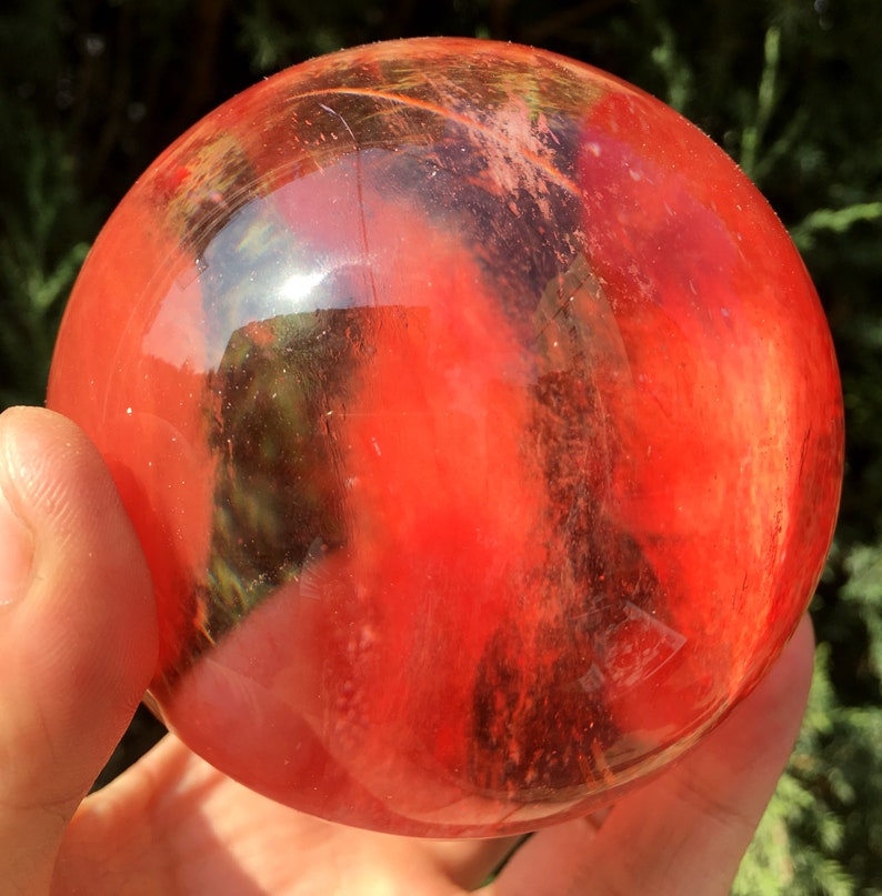 Clear Smelt Red Quartz Sphere/clear Smelt Quartz Polished Chunks ...