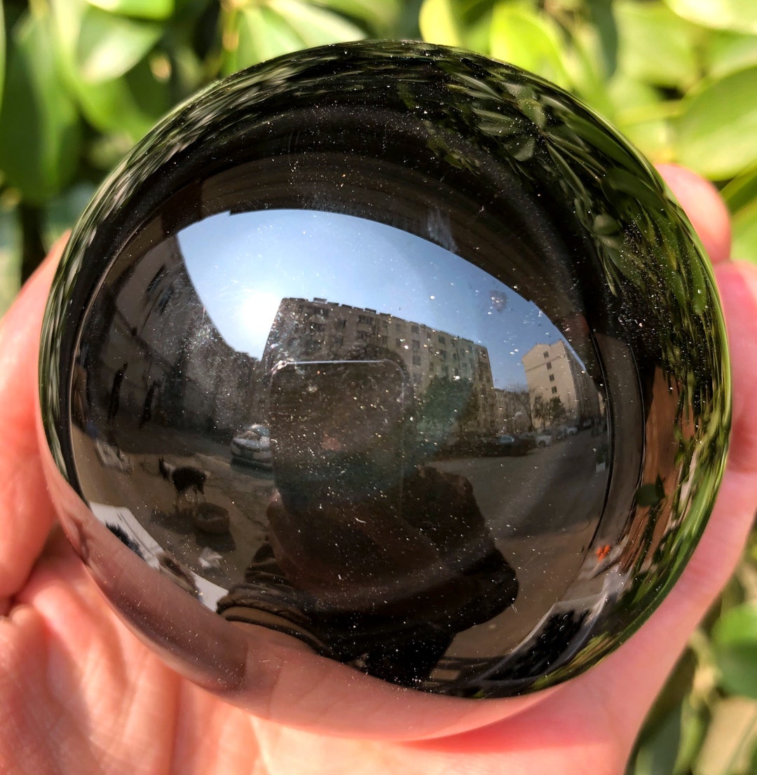 Extra Large Gold Sheen Obsidian Sphere/natural Black Obsidian Sphere ...