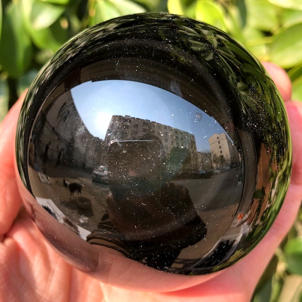 Obsidian Sphere - Etsy