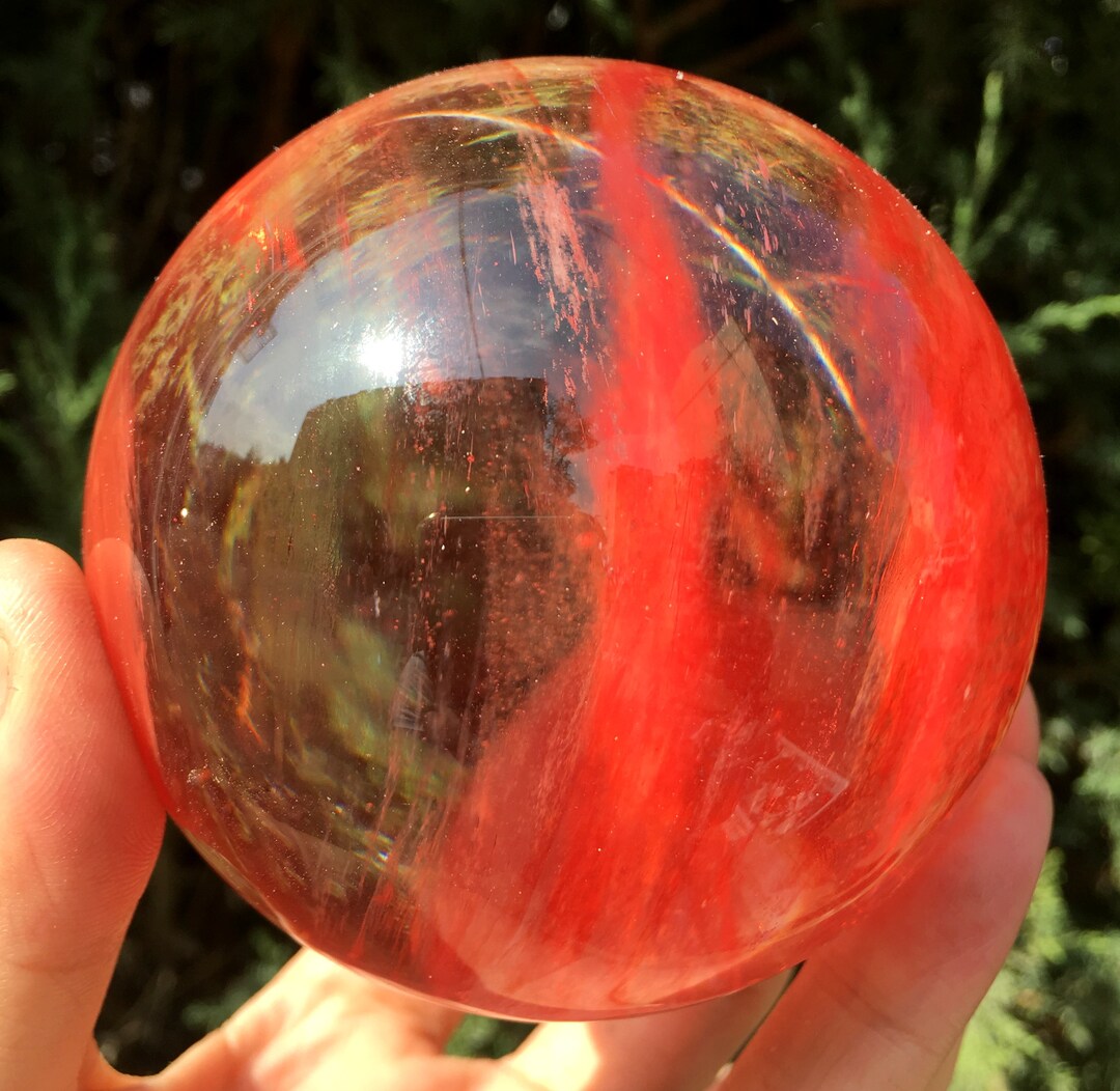 Clear Smelt Red Quartz Sphere/clear Smelt Quartz Polished Chunks ...