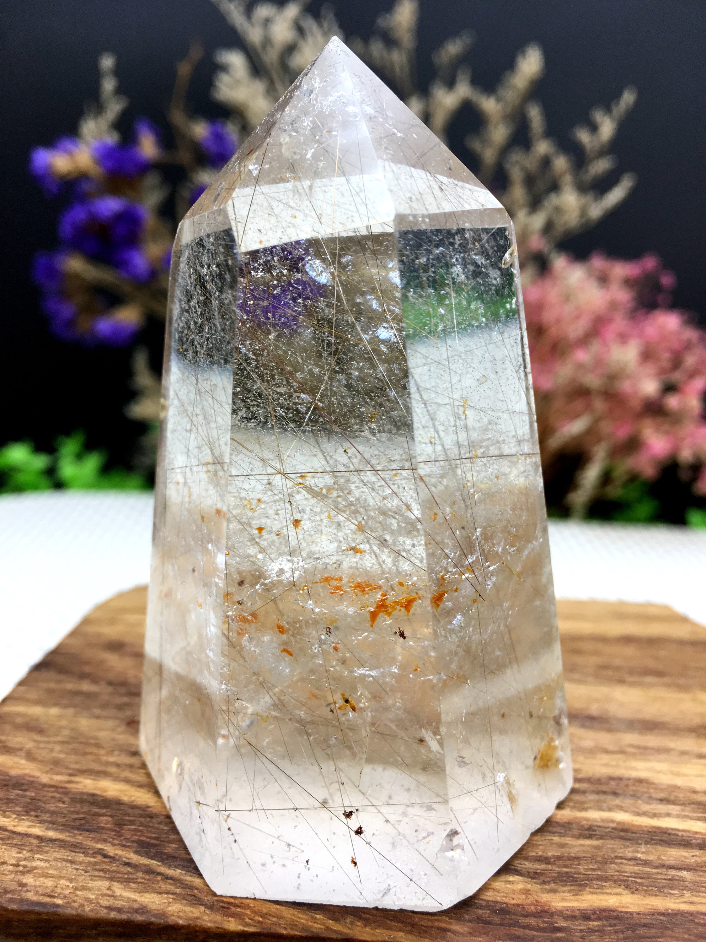 Rocks & Geodes Home & Living Rare Clear Golden Rutilated Inclusions ...