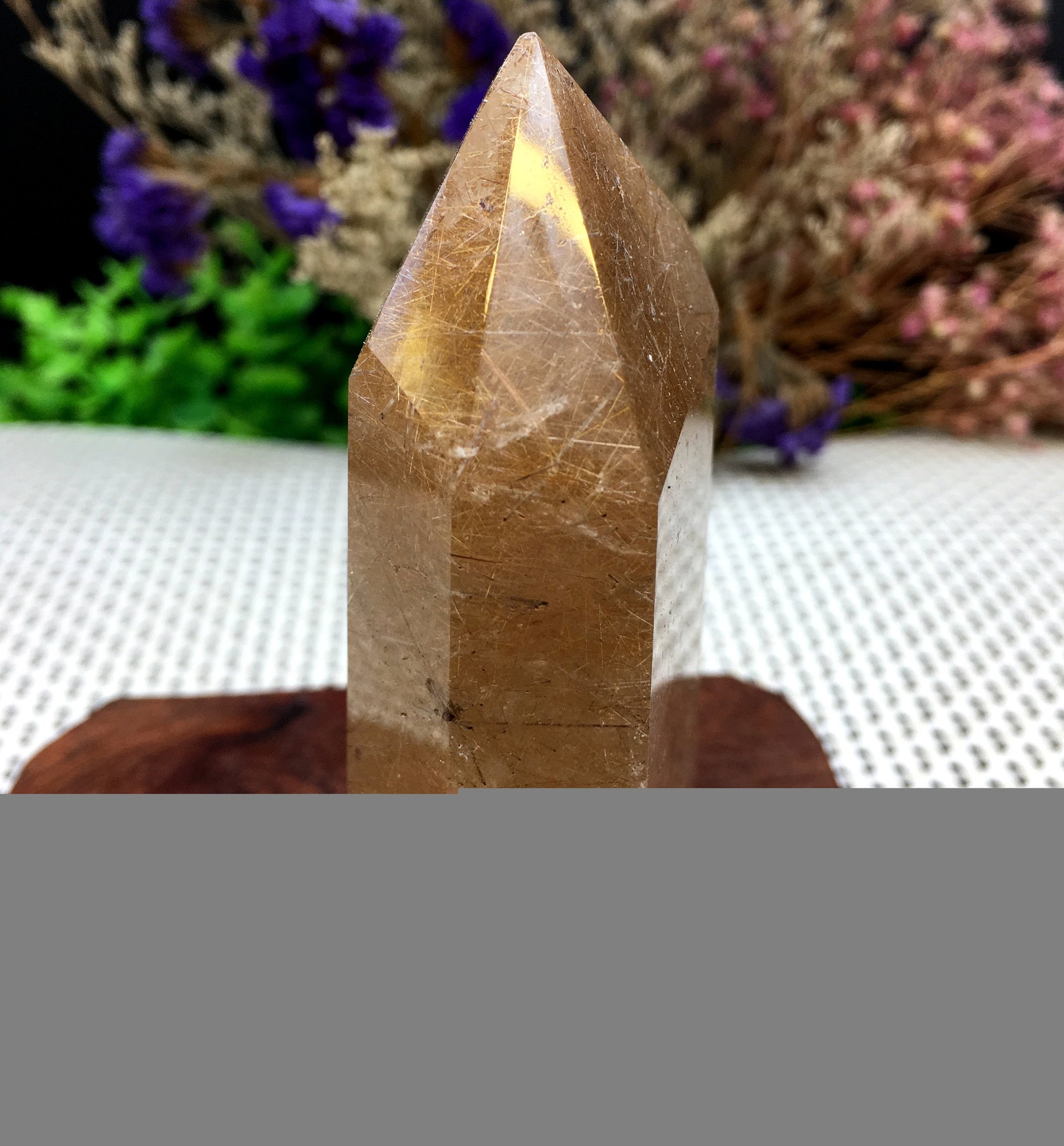 Rare Clear Golden Rutilated Inclusions Quartz Point/crystal Tower/gold ...