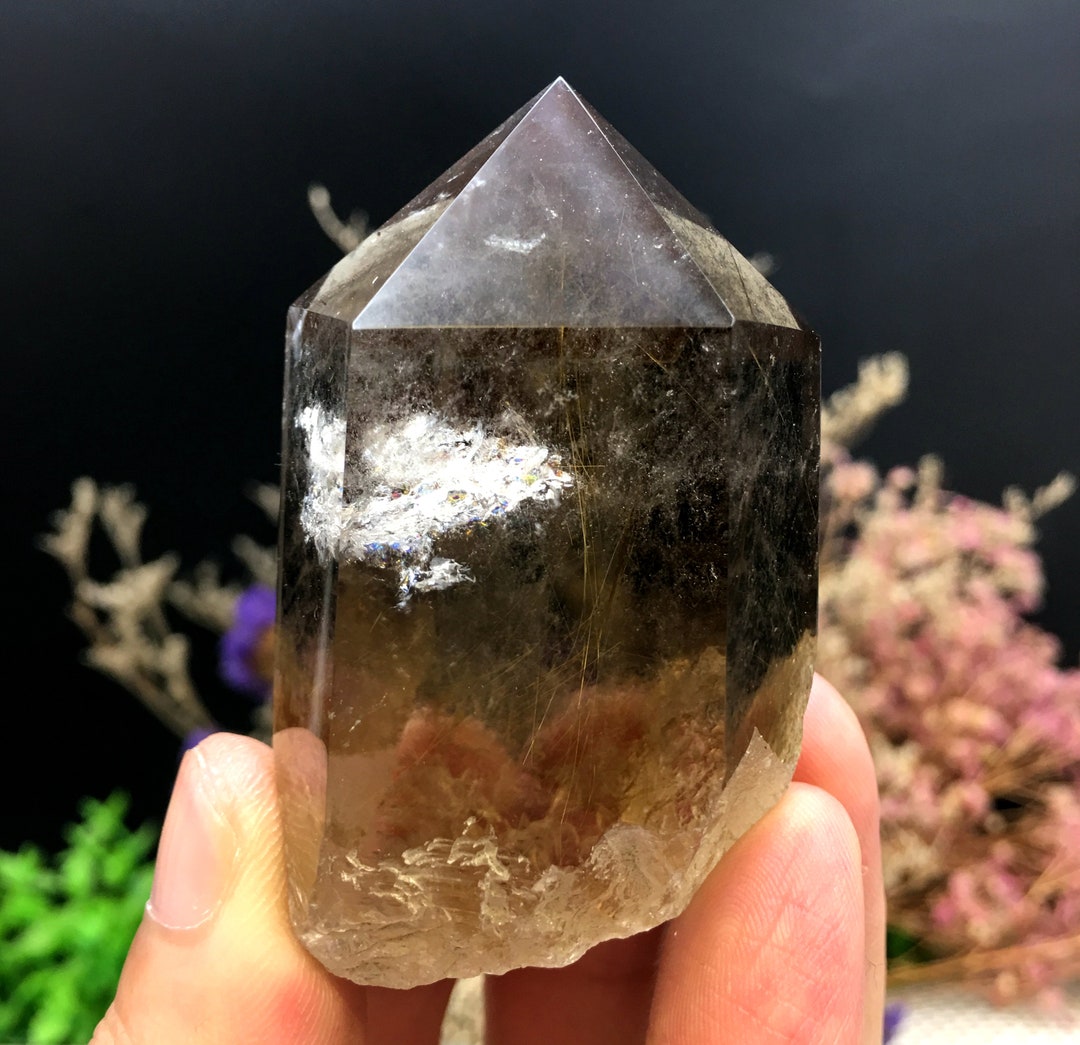 Rare Clear Golden Rutilated Inclusions Quartz Point/crystal Tower/gold ...