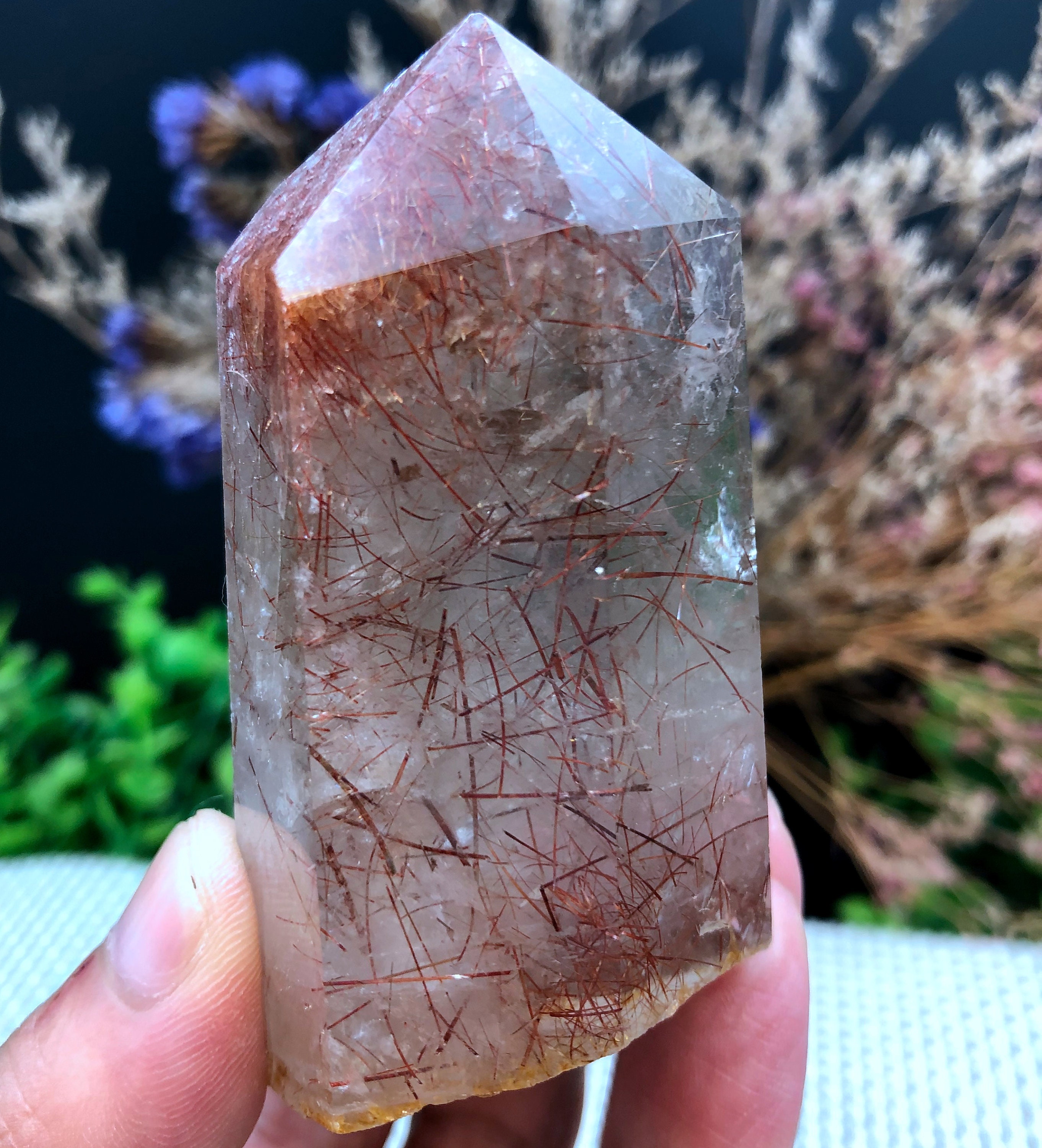 Rare Clear Golden Rutilated Inclusions Quartz Point/crystal Tower/gold ...