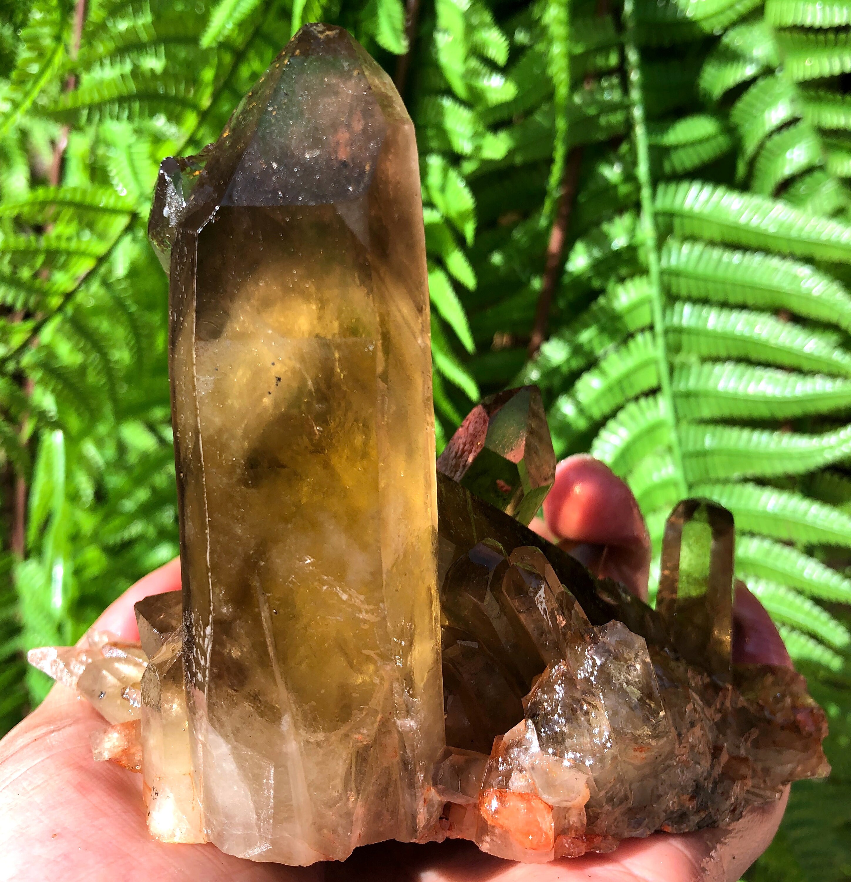 Top Raw Smoky Crystal+yellow Crystal Cluster/black Quartz Cluster ...