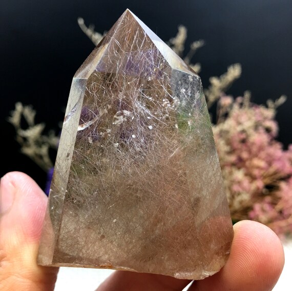 Rocks & Geodes Home & Living Rare Clear Golden Rutilated Inclusions ...